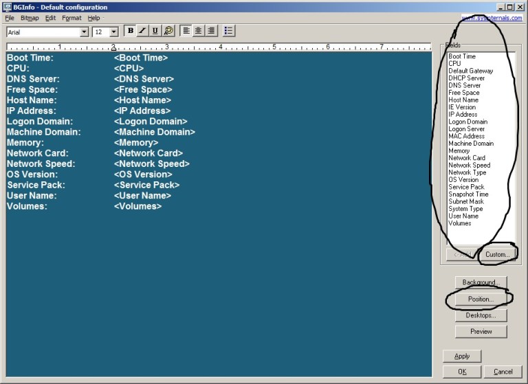 BGINFO – Sysinternals – MSSQLTREK