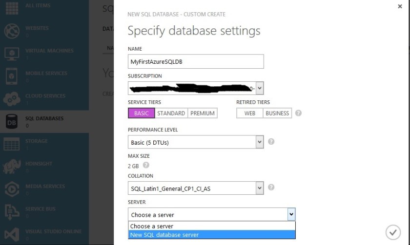 Getting started with Microsoft Azure – Creating Azure SQL Database(DaaS) – MSSQLTREK