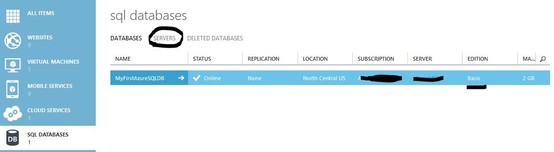 Getting started with Microsoft Azure – Creating Azure SQL Database(DaaS ...