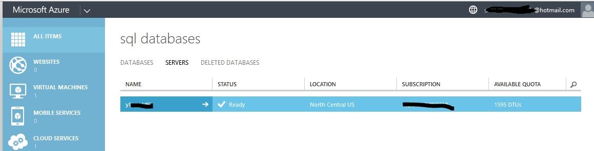Getting started with Microsoft Azure – Creating Azure SQL Database(DaaS ...
