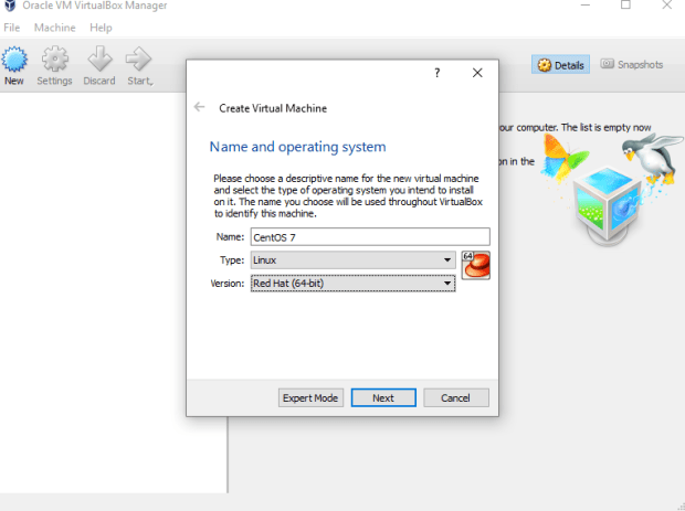 Installing Linux (CentOS 7) on a VM. – MSSQLTREK